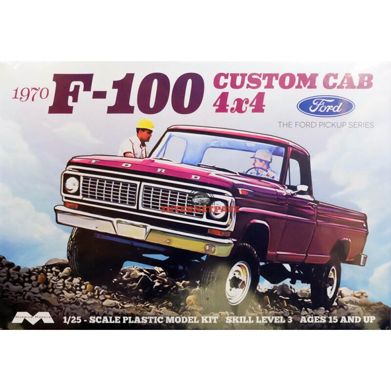 1970 Ford F-100 Custom Cab 4x4 Pickup in 1:25 Model Kit Moebius 1230 ...