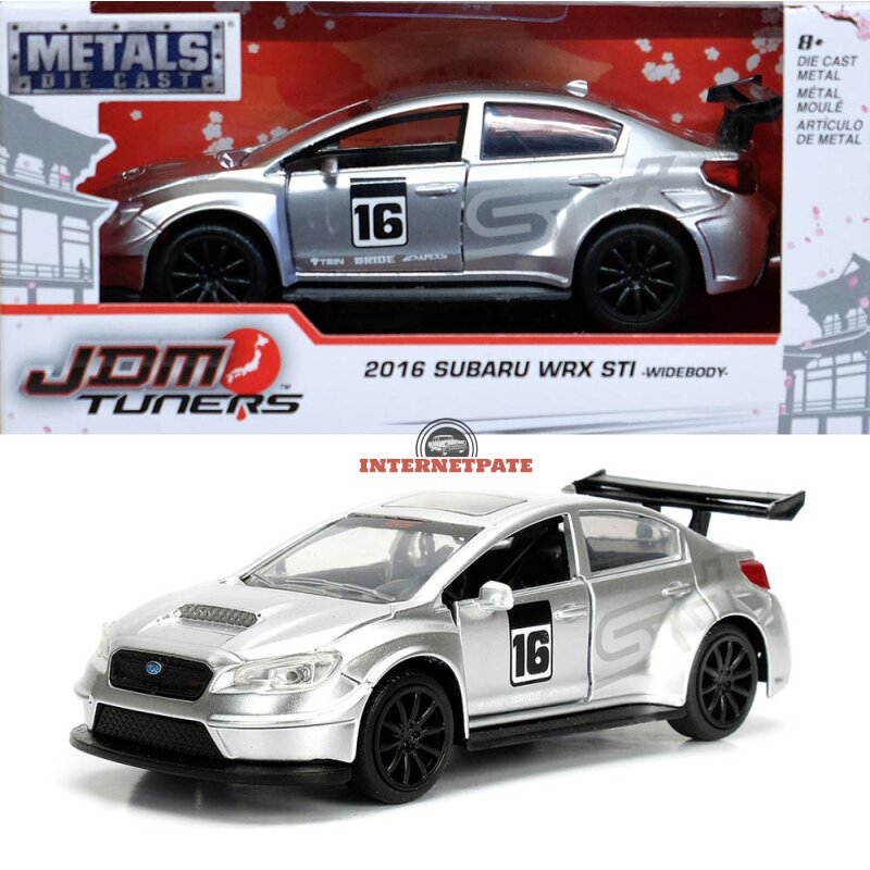 2016 Subaru WRX STI Widebody JDM Tuners Silver 1:32 Jada Toys 99119, 10 ...